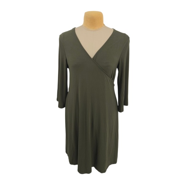 Caden Lane | Dresses | Caden Lane Nursing Dress Olive Green Wrap Bamboo ...